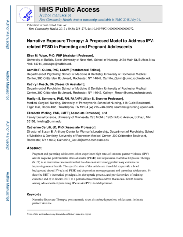 (PDF) Narrative Exposure Therapy
