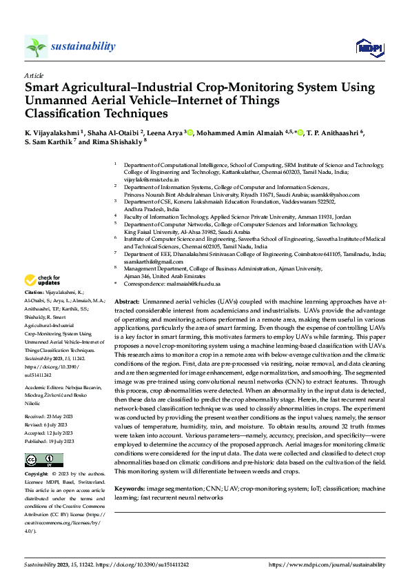 (PDF) Smart Agricultural–Industrial Crop-Monitoring System Using ...