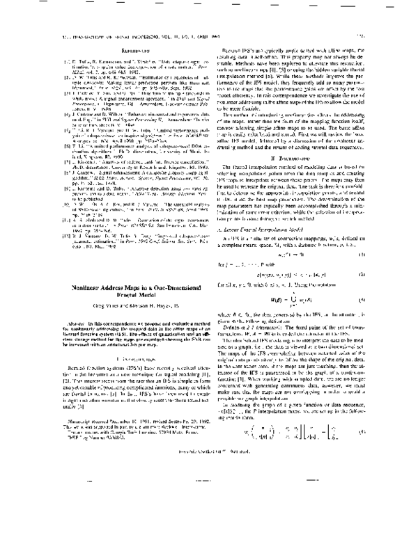 (PDF) Nonlinear address maps in a one-dimensional fractal model