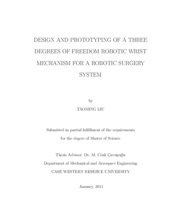 (PDF) Design and Prototyping of a Three Degrees of Freedom Robotic ...