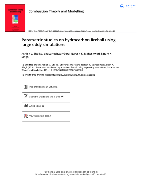 (PDF) Parametric studies on hydrocarbon fireball using large eddy ...