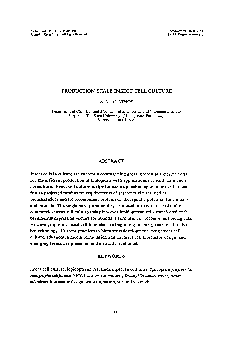 (PDF) Production scale insect cell culture
