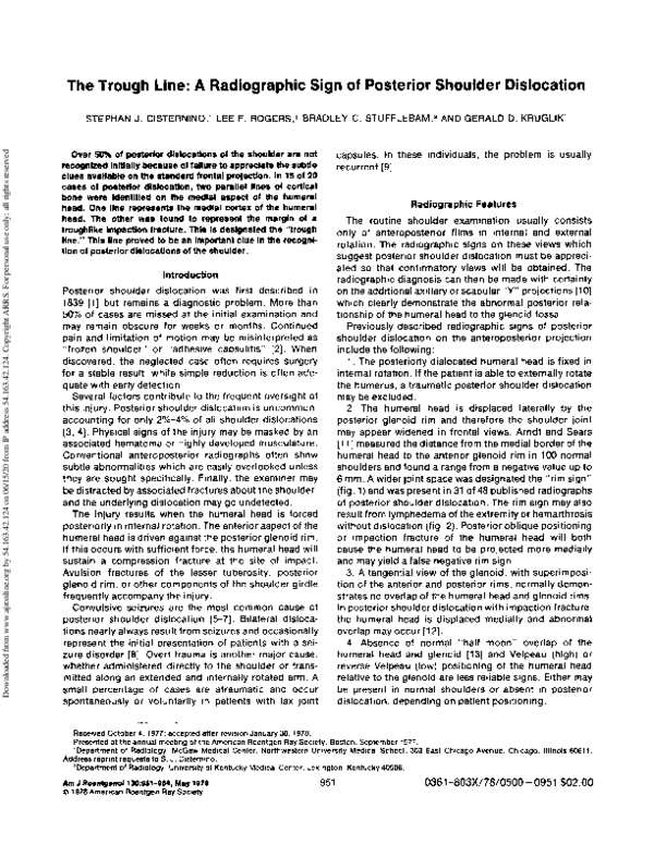 (PDF) The trough line: a radiographic sign of posterior shoulder ...