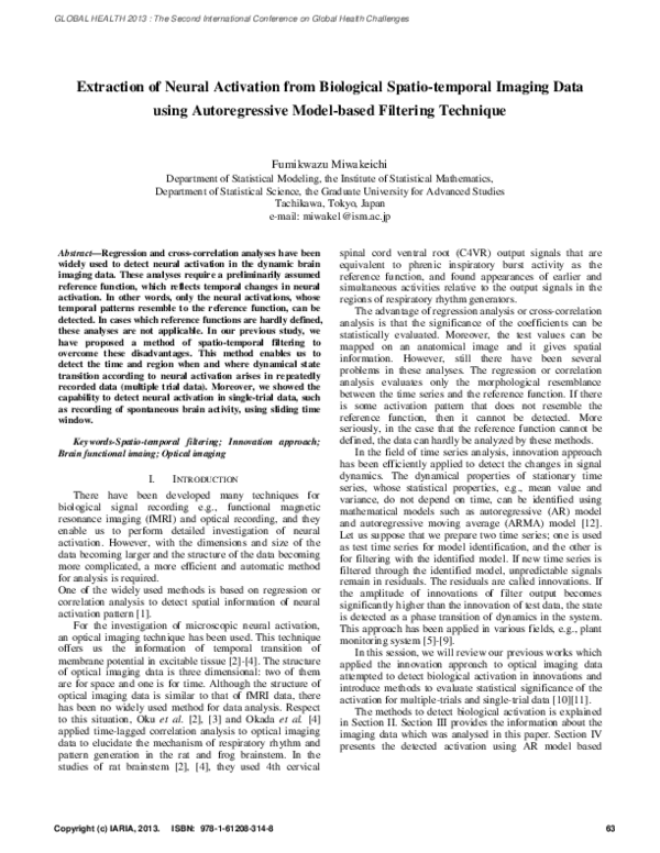 (PDF) Extraction of Neural Activation from Biological Spatio-temporal Imaging Data using ...