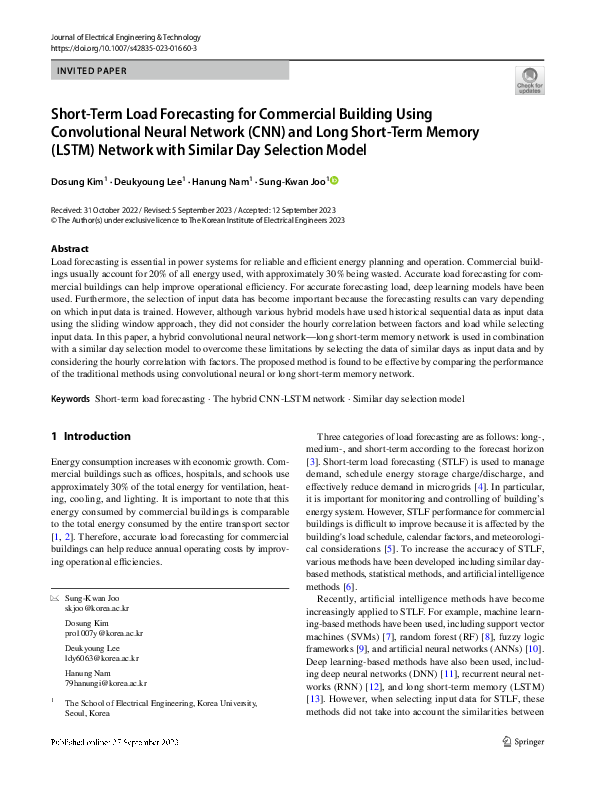 Pdf Short Term Load Forecasting For Commercial Building Using Convolutional Neural Network