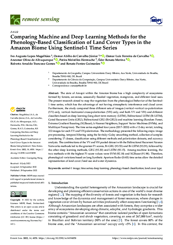 (PDF) Comparing Machine and Deep Learning Methods for the Phenology-Based Classification of Land ...