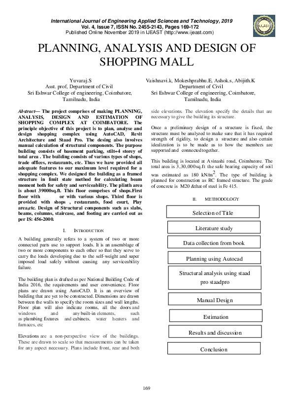 (PDF) Planning, Analysis and Design of Shopping Mall