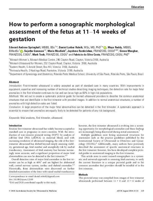 (PDF) How to perform a sonographic morphological assessment of the ...