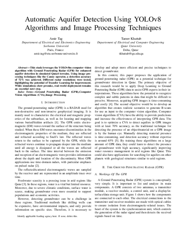 (PDF) Automatic Aquifer Detection Using YOLOv8 Algorithms and Image Processing Techniques