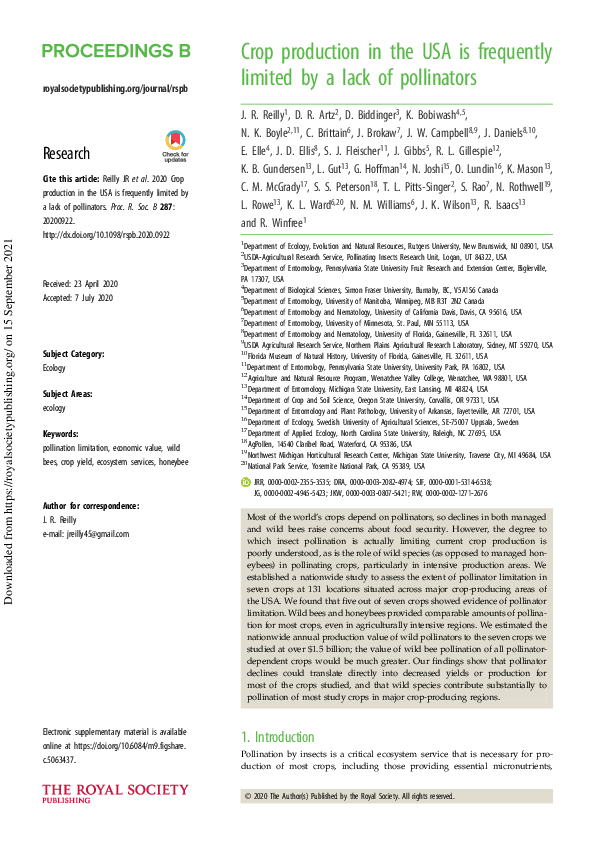 (PDF) Crop production in the USA is frequently limited by a lack of ...