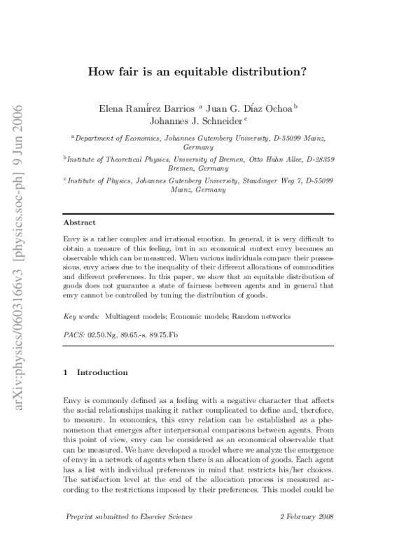 (PDF) How fair is an equitable distribution?