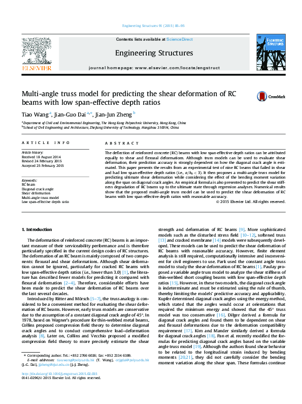 (PDF) Multi-angle truss model for predicting the shear deformation of ...
