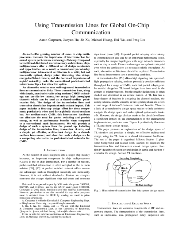 (PDF) Using Transmission Lines for Global On-Chip Communication