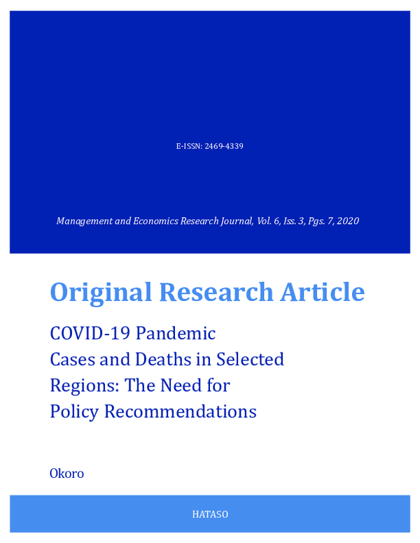 (PDF) COVID-19 Pandemic Cases and Deaths in Selected Regions: The Need ...