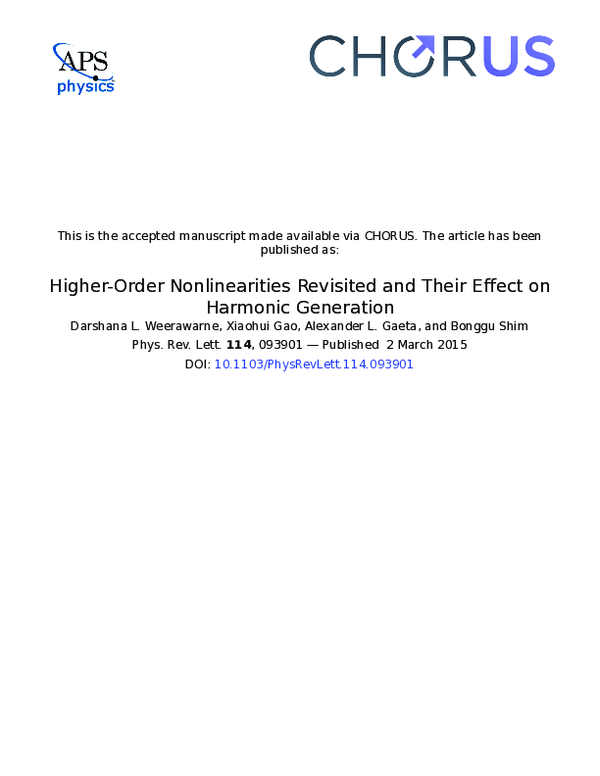 (PDF) Higher-order nonlinearities revisited and their effect on ...