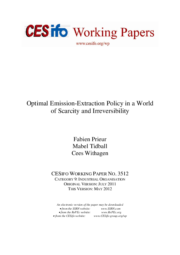 (PDF) Optimal emission-extraction policy in a world of scarcity and ...