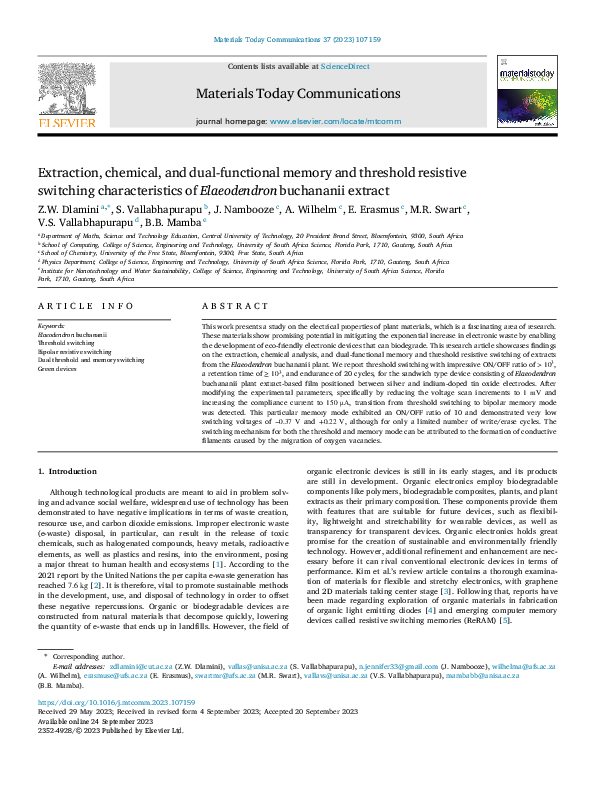 (PDF) Materials Today Communications