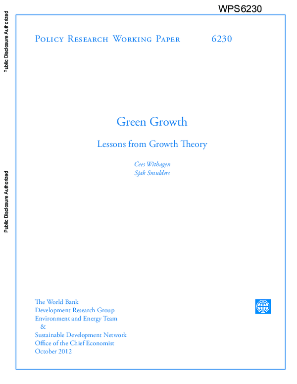 (PDF) Green Growth - Lessons from Growth Theory