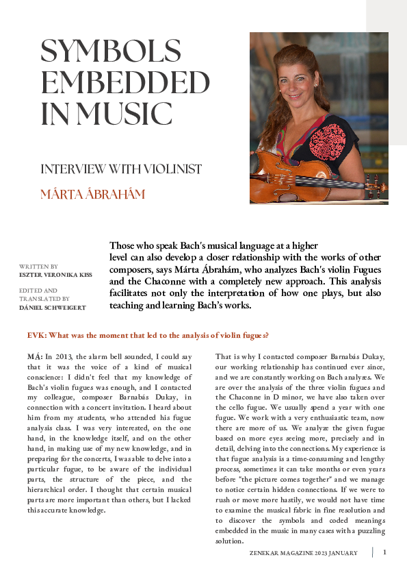 (PDF) SYMBOLS EMBEDDED IN MUSIC-interview with violinist Márta Ábrahám ...
