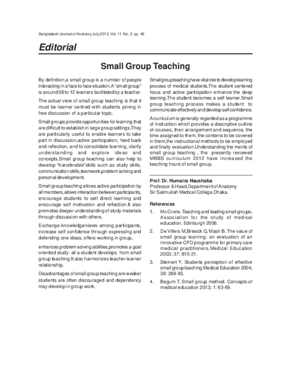 (PDF) Small Group Teaching