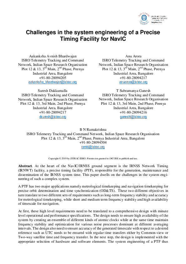 (PDF) Challenges in the system engineering of a Precise Timing Facility ...