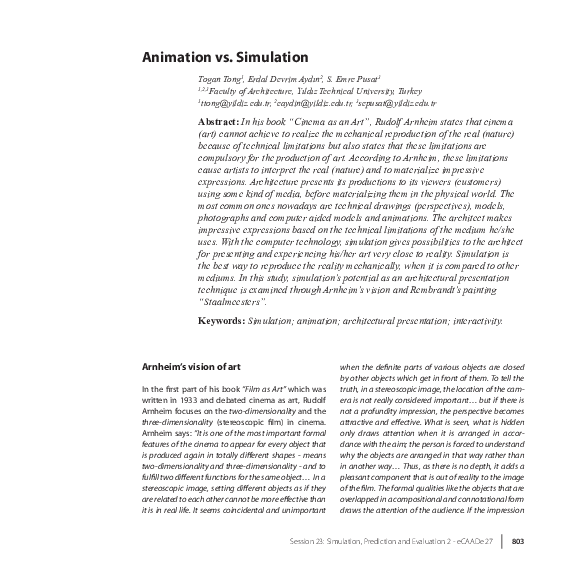 (PDF) Animation vs. Simulation