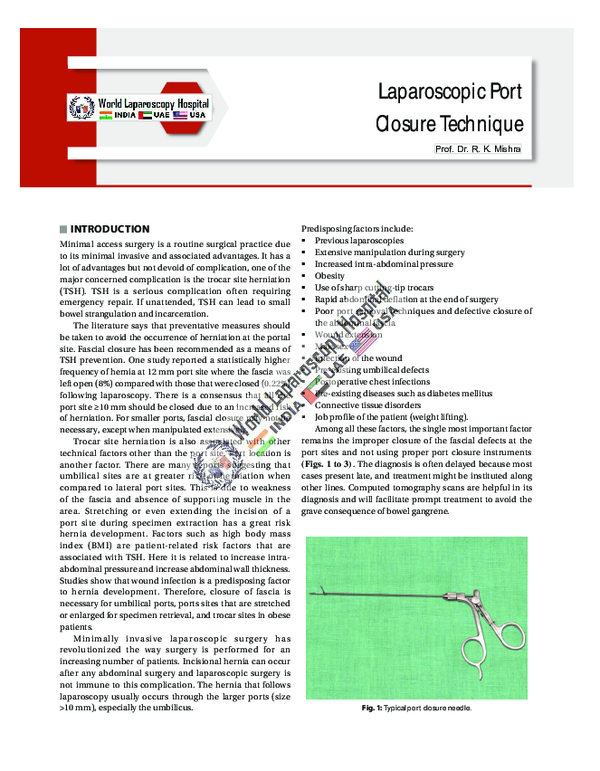 (PDF) Laparoscopic Port Closure Technique