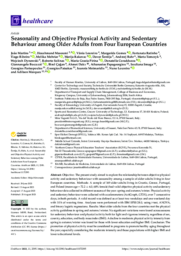(PDF) Seasonality and Objective Physical Activity and Sedentary ...