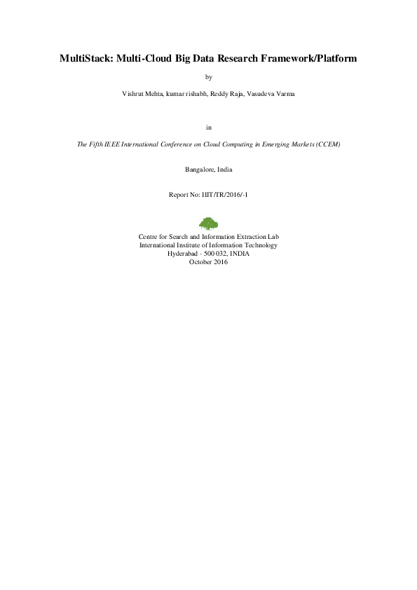 (PDF) MultiStack: Multi-Cloud Big Data Research Framework/Platform