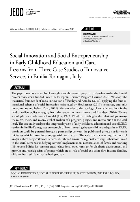 (PDF) Social Innovation and Social Entrepreneurship