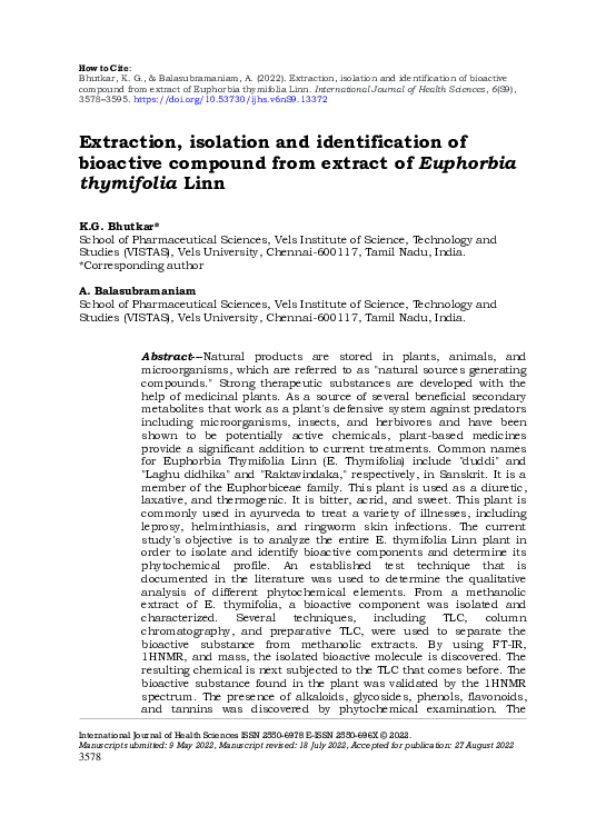 Pdf Extraction Isolation And Identification Of Bioactive Compound