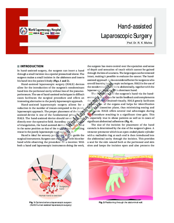 (PDF) Hand-Assisted Laparoscopic Surgery (HALS): Bridging the Gap ...