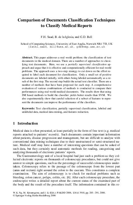 (PDF) Comparison of Documents Classification Techniques to Classify ...