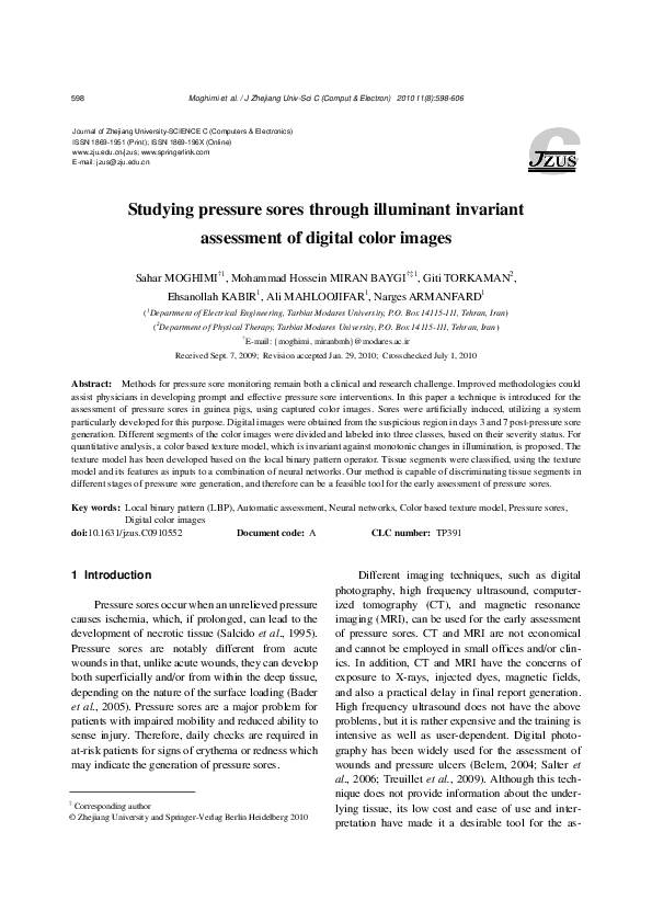 (PDF) Studying pressure sores through illuminant invariant assessment of digital color images ...