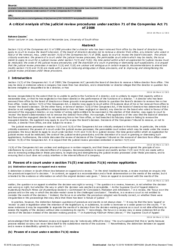 (PDF) A critical analysis of the judicial review procedures under ...