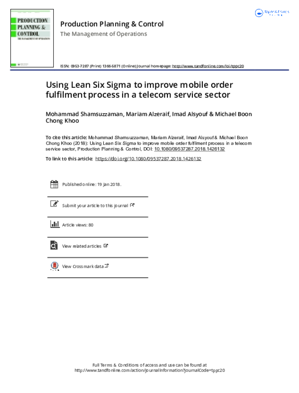 (PDF) Using Lean Six Sigma to improve mobile order fulfilment process ...