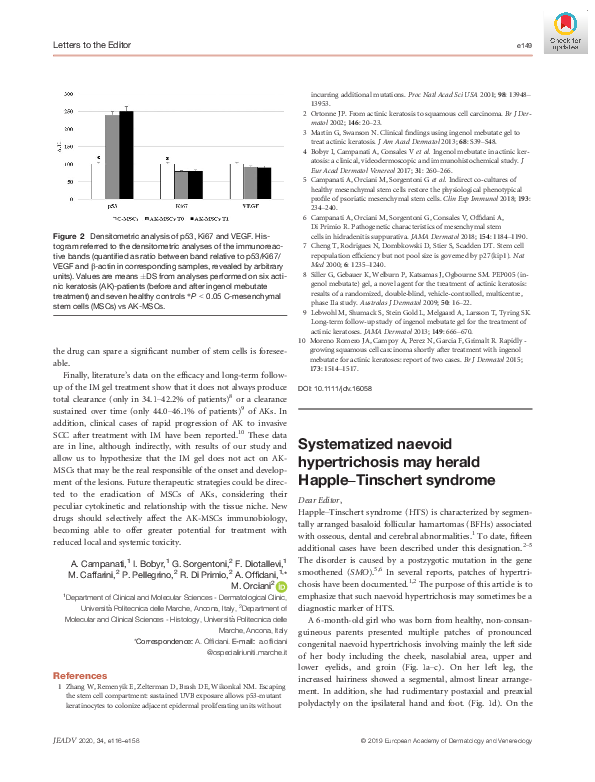 (PDF) Systematized naevoid hypertrichosis may herald Happle–Tinschert ...