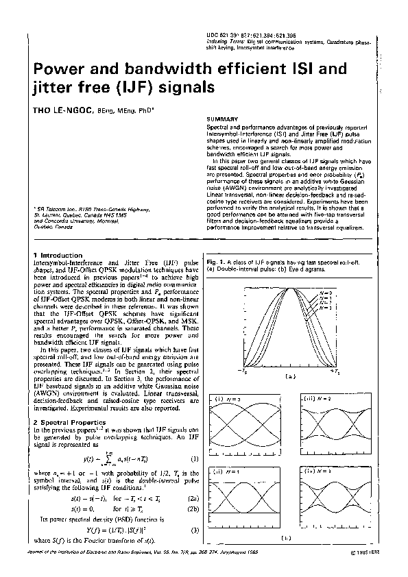 (PDF) Power and bandwidth efficient ISI and jitter free (IJF) signals