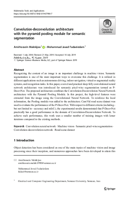 (PDF) Convolution-deconvolution architecture with the pyramid pooling module for semantic ...