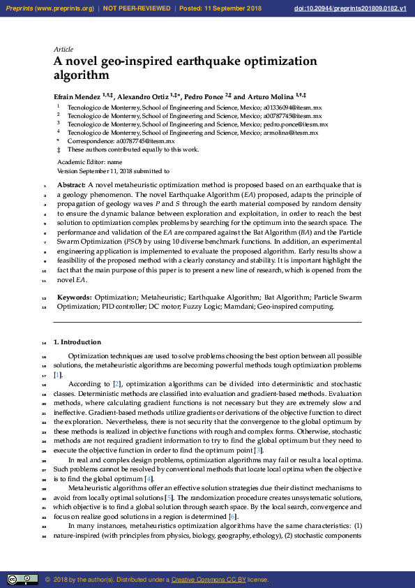 (PDF) A Novel Geo-Inspired Earthquake Optimization Algorithm | Arturo Molina - Academia.edu