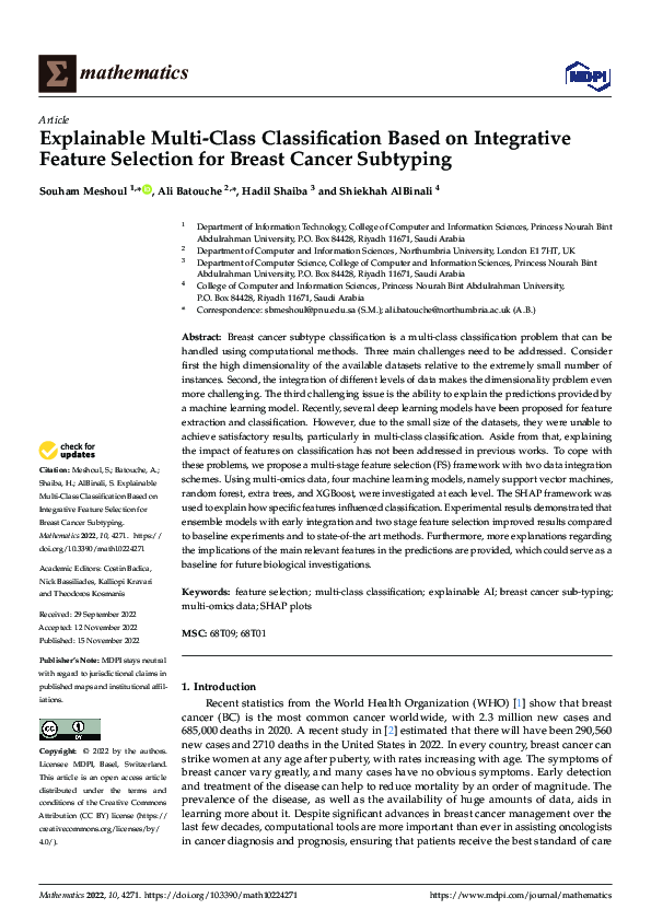 (PDF) Explainable Multi-Class Classification Based on Integrative ...