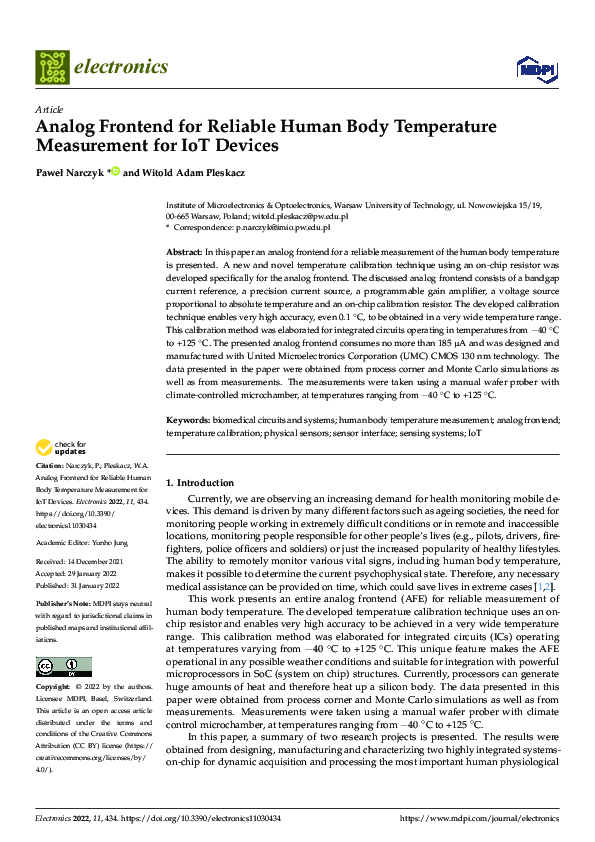 (PDF) Analog Frontend for Reliable Human Body Temperature Measurement ...