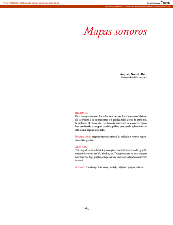 (PDF) Mapas sonoros