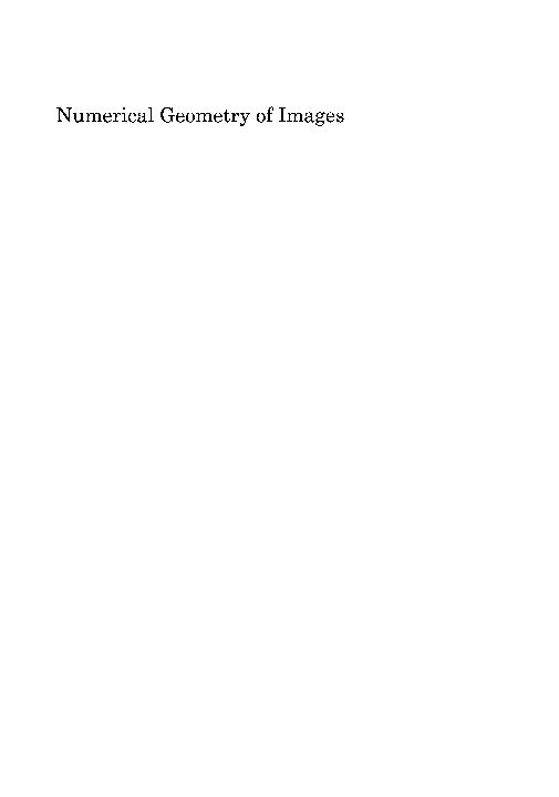 (PDF) Numerical Geometry of Images