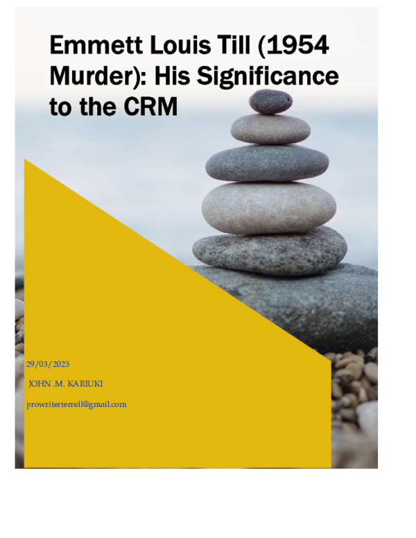 (PDF) Emmett Louis Till (1954 Murder)