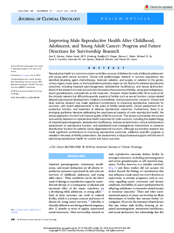 (PDF) Improving Male Reproductive Health After Childhood, Adolescent ...