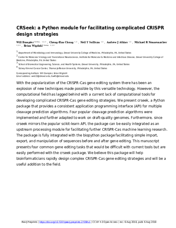 (PDF) CRSeek: a Python module for facilitating complicated CRISPR ... (PDF) CRSeek: a Python module for facilitating complicated CRISPR ...