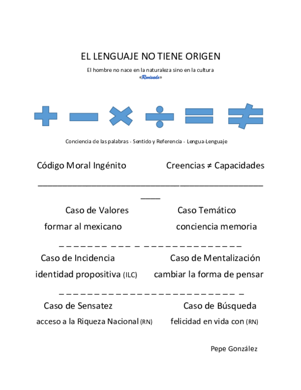 (PDF) EL LENGUAJE NO TIENE ORIGEN (PDF) EL LENGUAJE NO TIENE ORIGEN