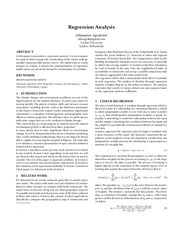 (PDF) Regression analysis.