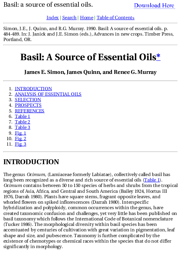 (PDF) Basil: a source of essential oils